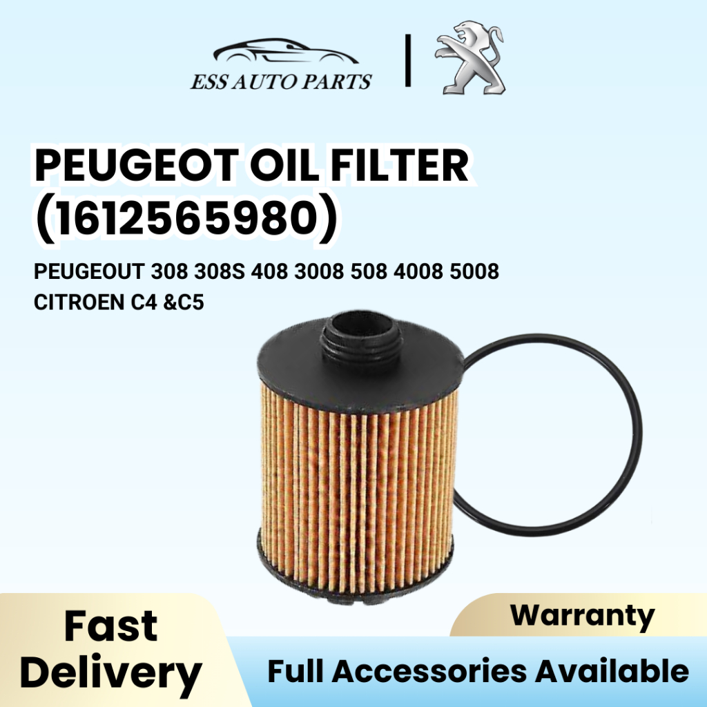 ESS Peugeot 308 308S 408 3008 508 4008 5008 Citroen C4 C5 1.6T Oil Filter (1612565980) | Shopee ...