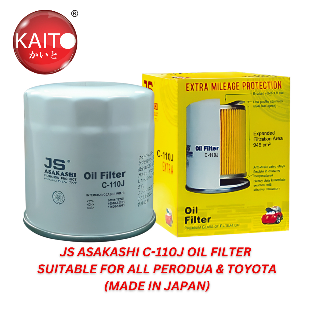 JS Asakashi C-110J Oil Filter for Perodua Myvi Axia Bezza Alza Ativa ...