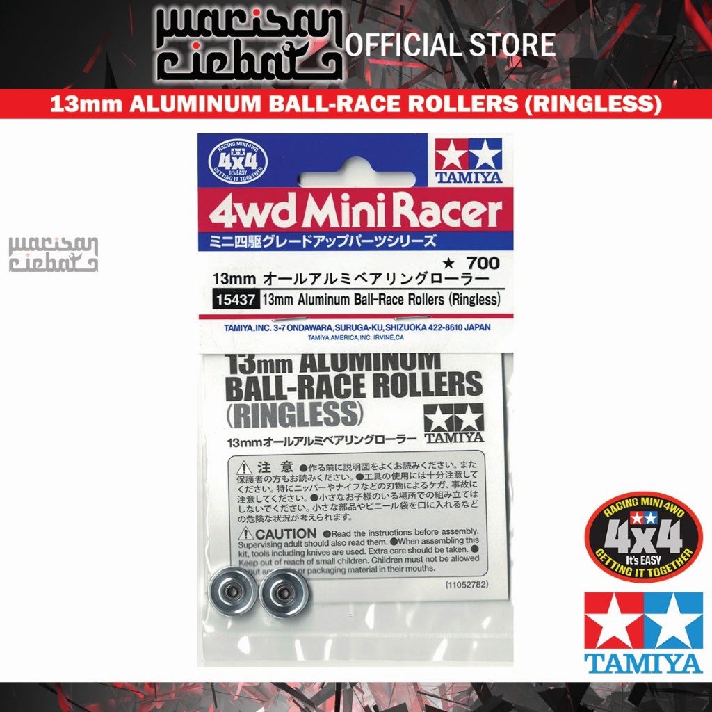 Tamiya 15437 Mini 4wd 13mm Aluminum Ball-Race Rollers (Ringless ...