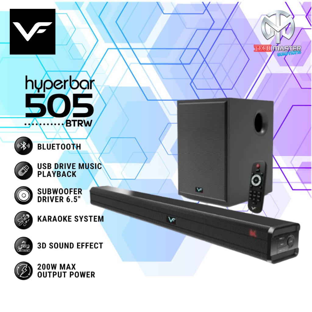 Vinnfier VF Hyperbar 505 BTRW (2024) Wireless Soundbar Wireless ...