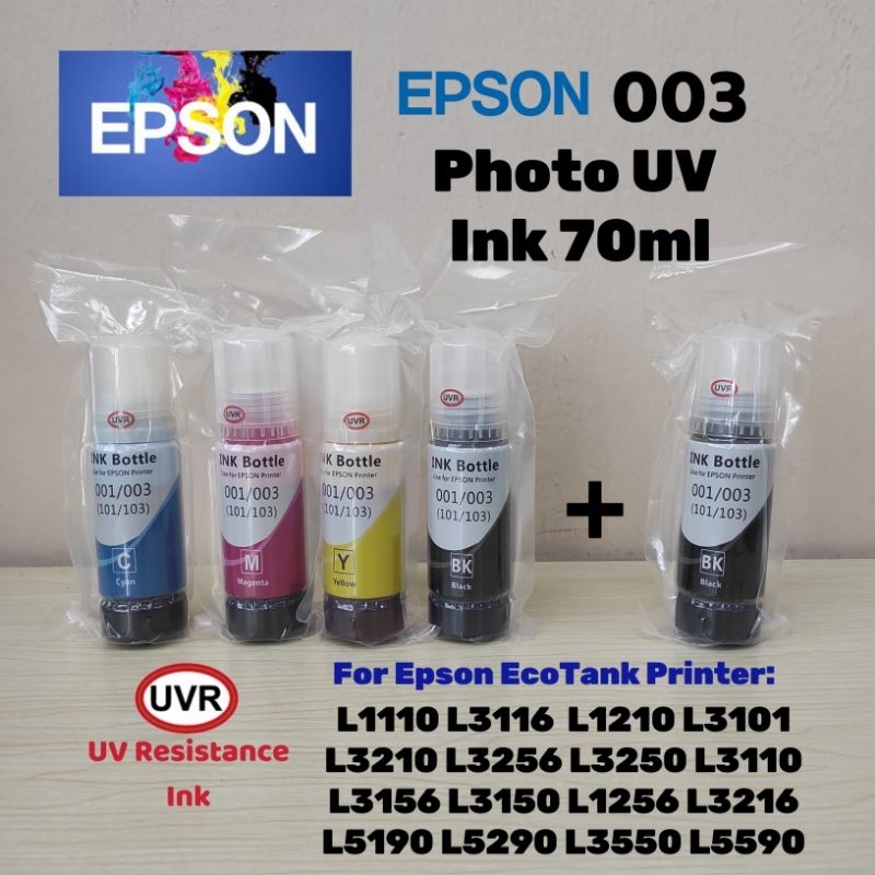 Epson 003 Compatible Photo UV Refill ink Bottle for Epson L1110/L3110 ...