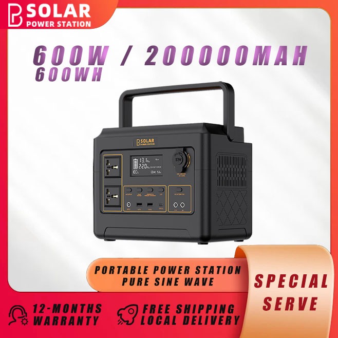 PB SOLAR Power Station 220V-250V 600W 600WH Portable Powerbank Solar ...