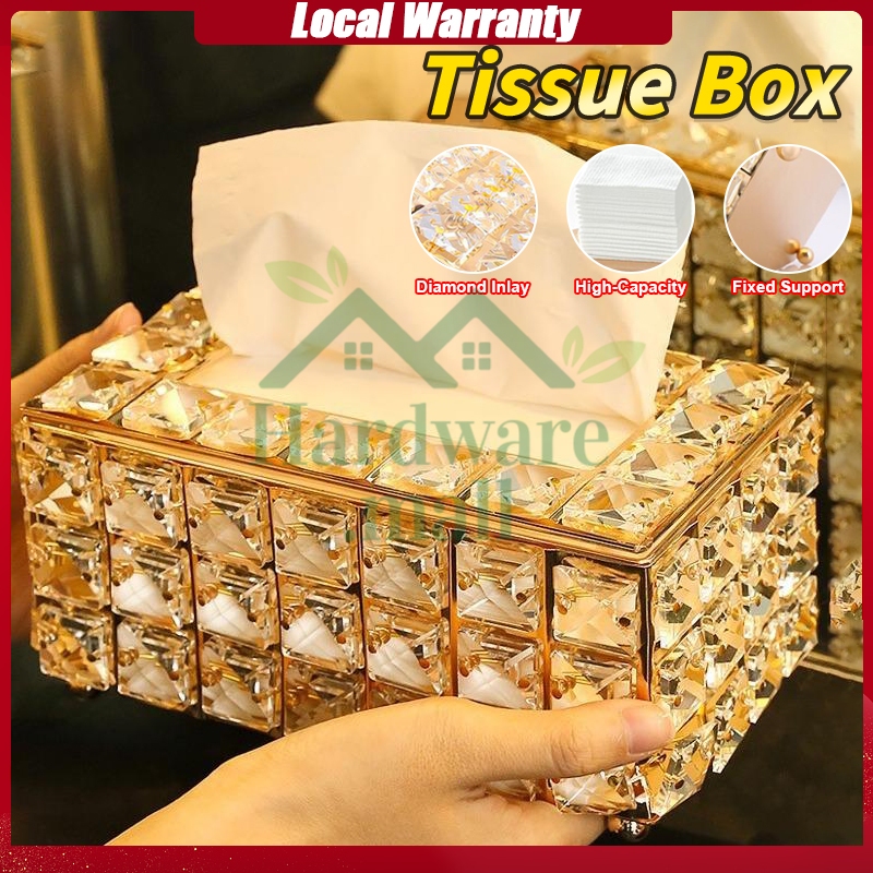 Europe Style Tissue Box Luxury Crystal Paper Towel Storage Box Living ...