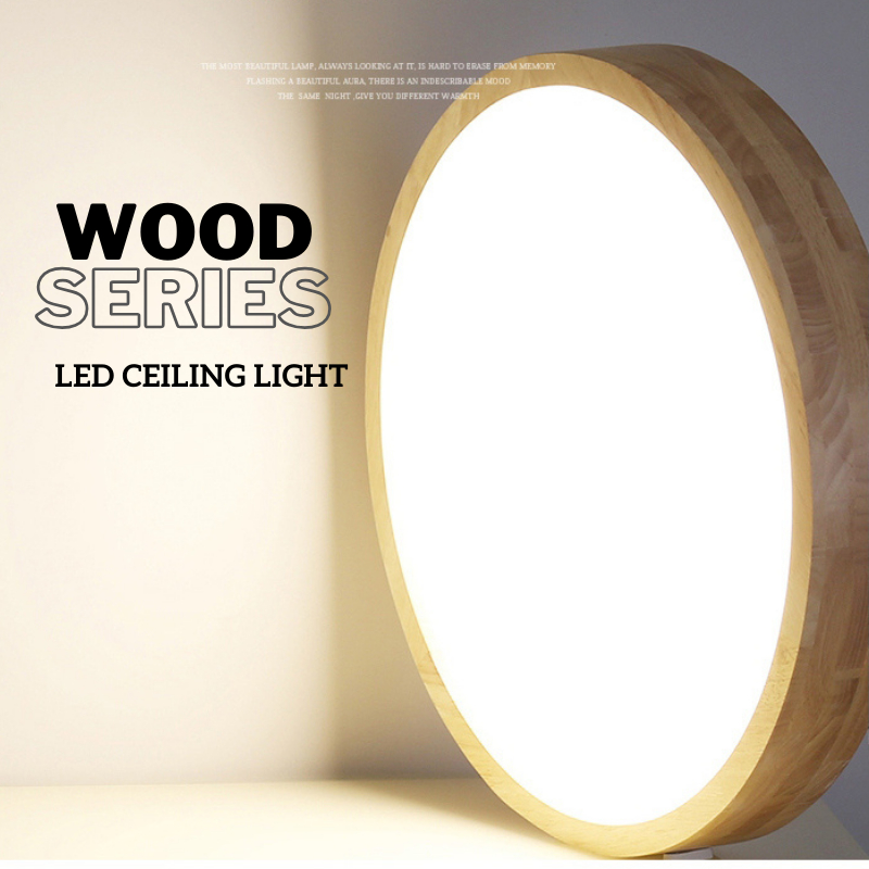 [Ceiling Light] Wood Nordic Design LED Surface Mounted Downlight 36W ...