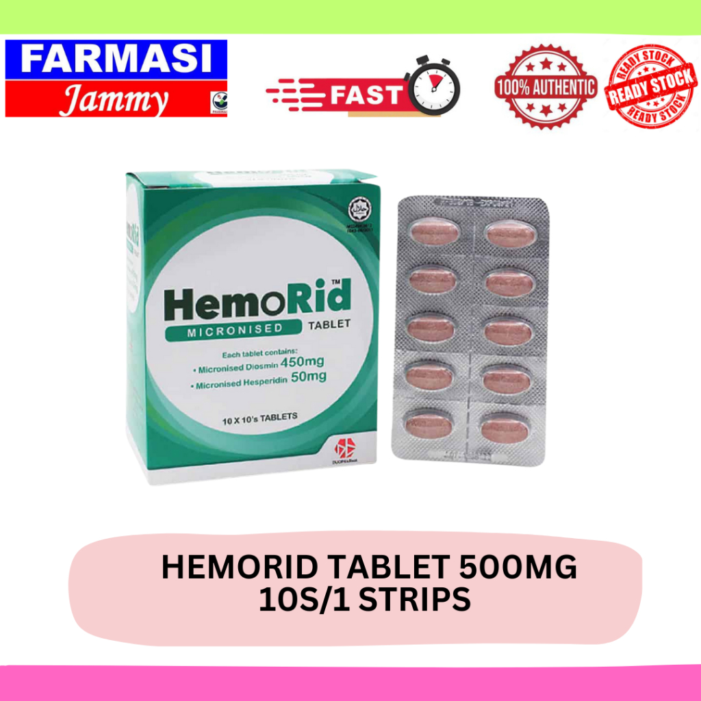 HEMORID MICRONISED TABLET 10S/1STRIP (FOR HEMORRHOIDS/ RAWATAN BUASIR/VARICOSE VEINS) | Shopee ...