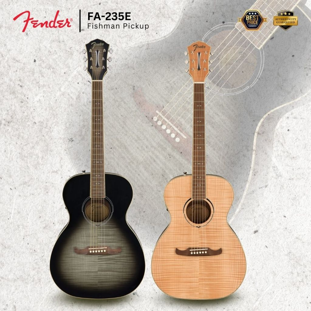 Fender FA-235E Concert Semi Acoustic Guitar with Fishman Electronics ...