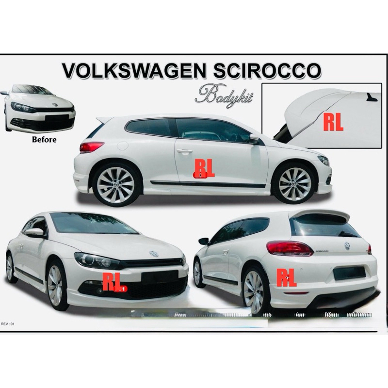 Volkswagen scirocco TSI RL bodykit body kit front side rear skirt lip ...