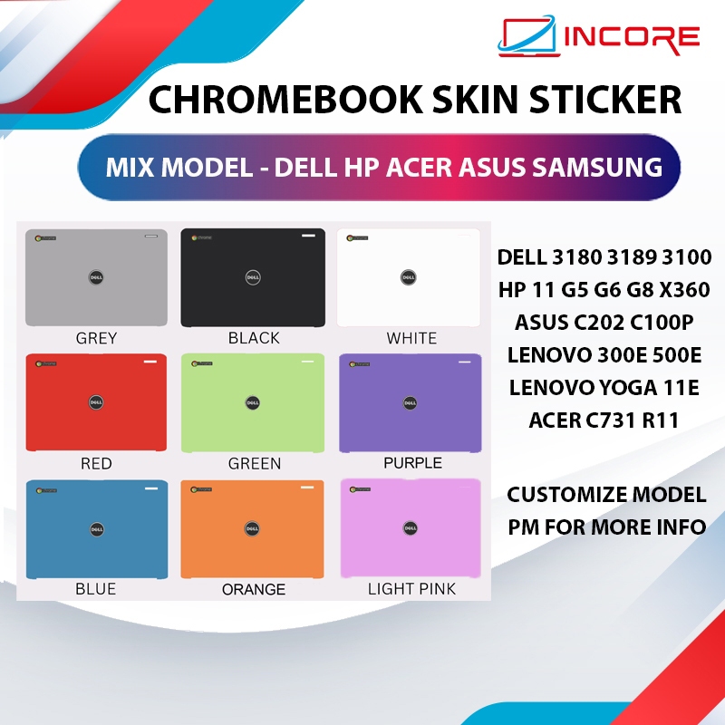 Chromebook Sticker Dell HP Acer Asus Lenovo Laptop Casing Skin Sticker ...