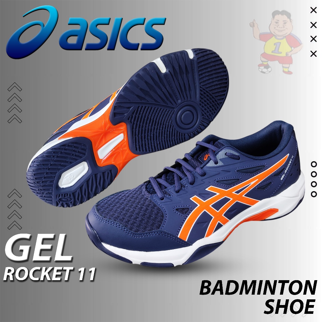 Asics Original Badminton Shoes Kasut Badminton Gel Rocket 11 Indigo ...