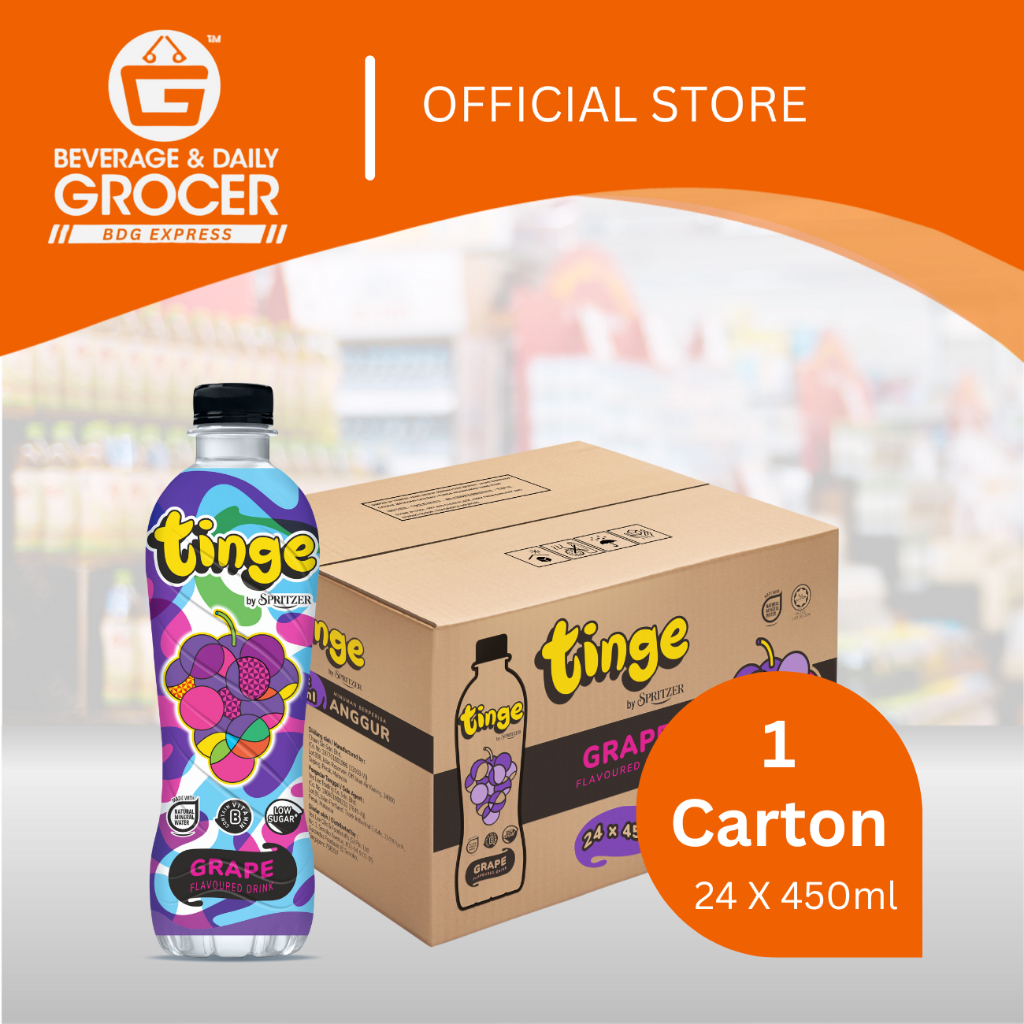 Spritzer Tinge Flavoured Drink - Grape (24 x 450ml) 1 Carton | Shopee ...