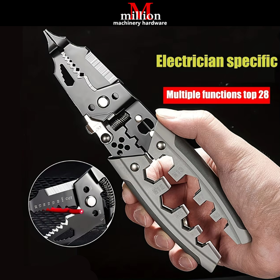 28 in 1 Multifunction Wire Stripper Piler 8 inch Wire Cutter Crimping ...
