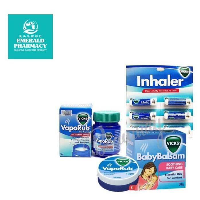 VICKS VAPORUB (10 G / 25G / 50G) / VICKS INHALER 0.5 ML / VICKS BABY ...