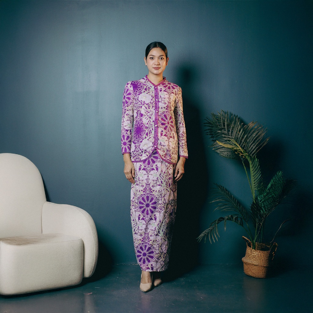 Baju Kebaya Raya 2025 Modern Printed TESS | Shopee Malaysia