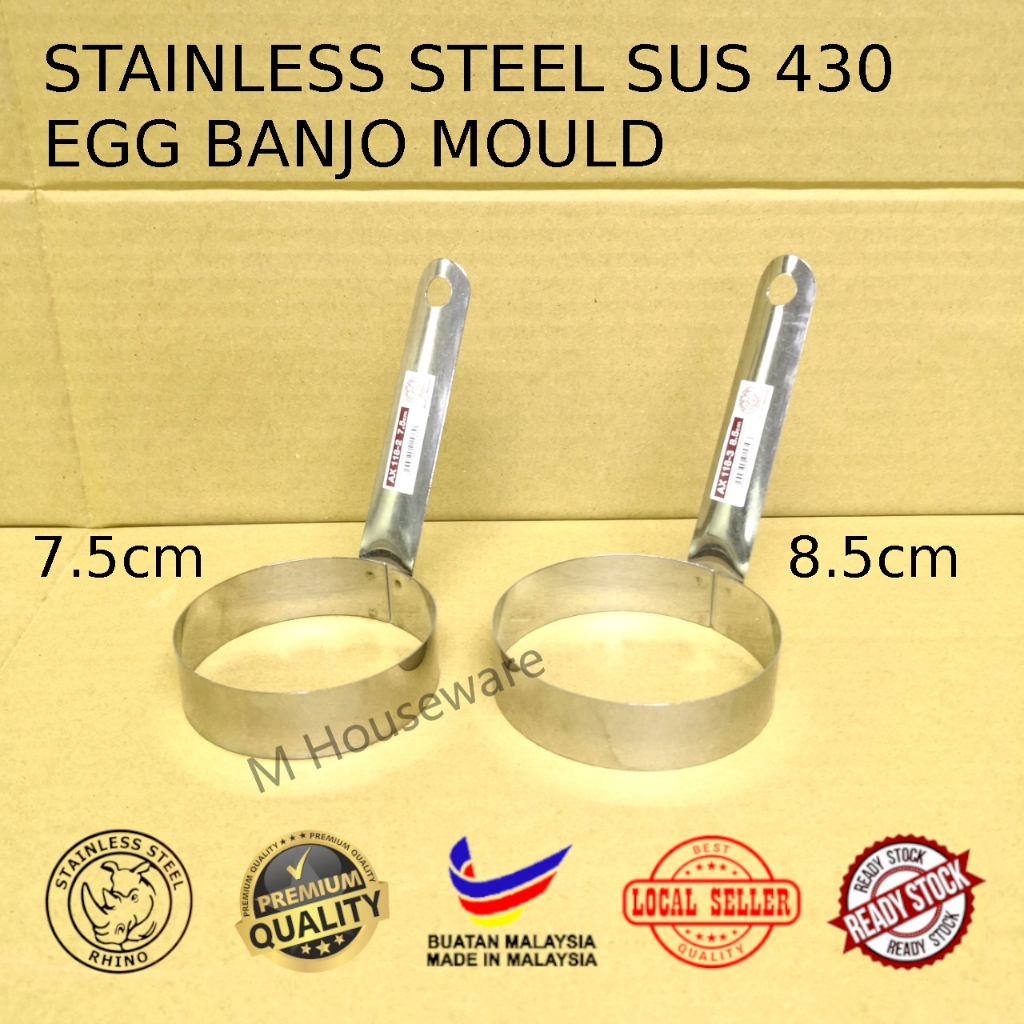 Rhino Stainless Steel 430 Egg Banjo Mould Benjo Maker Acuan Telur ...