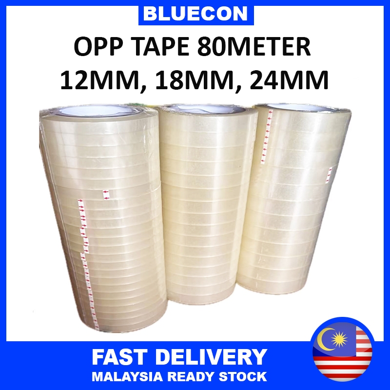 Opp Tape 12mm / 18mm / 24mm X 80meter 45micron Cellophane Tape ...