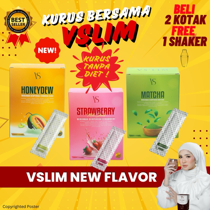 VSLIM NEW FLAVOR #KURUSTANPADIET ( Honeydew/Strawberry/Matcha ...