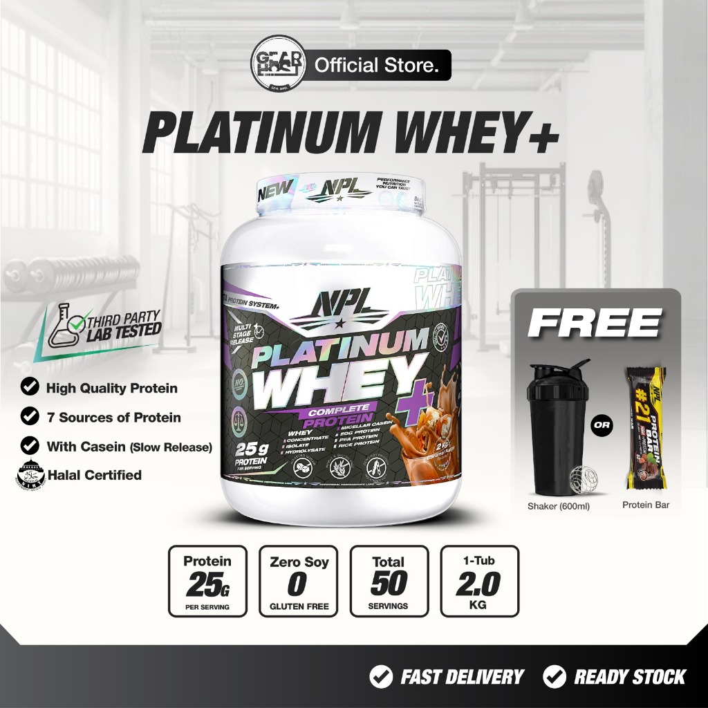 NPL Platinum Whey+ 4.5lbs/2.2lbs (2KG/1KG) – Muscle Recovery, Whey ...