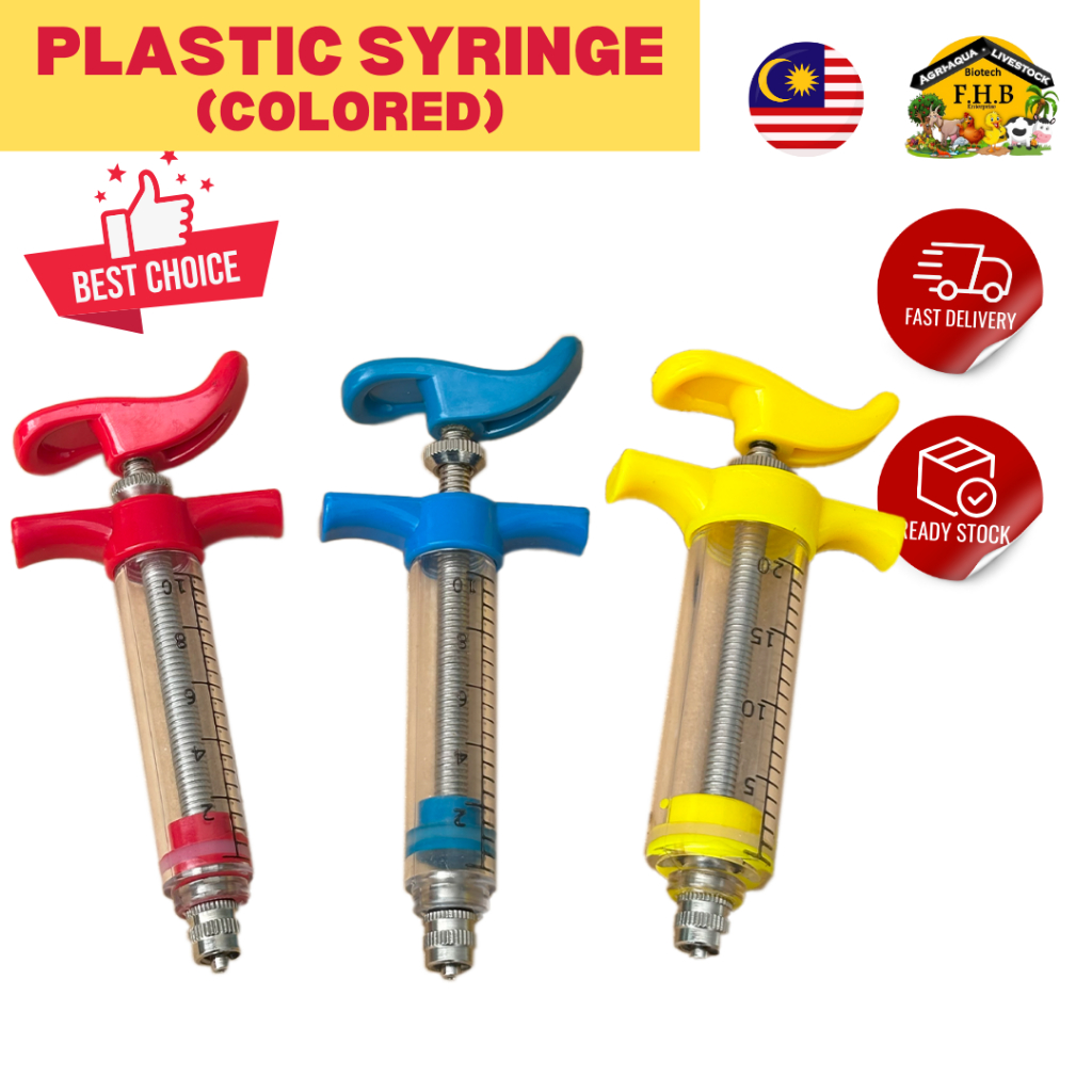 10/20/30 ml Blue/Red/Yellow/Transparent Plastic Reusable Syringe Bird ...