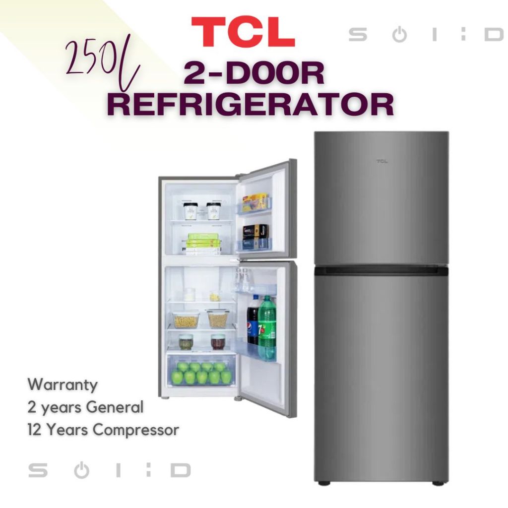[SAVE] TCL 250L 2-Door Refrigerator, TRF-250WMY, Fridge peti sejuk ...