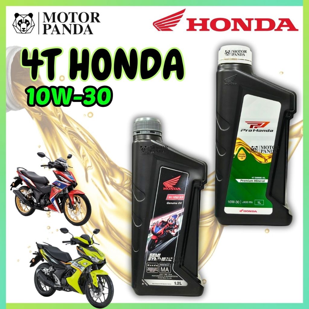 HONDA 4T SEMI FULLY SYNTHETIC 1.2L 10W30 Engine Oil Minyak Hitam Enjin ...