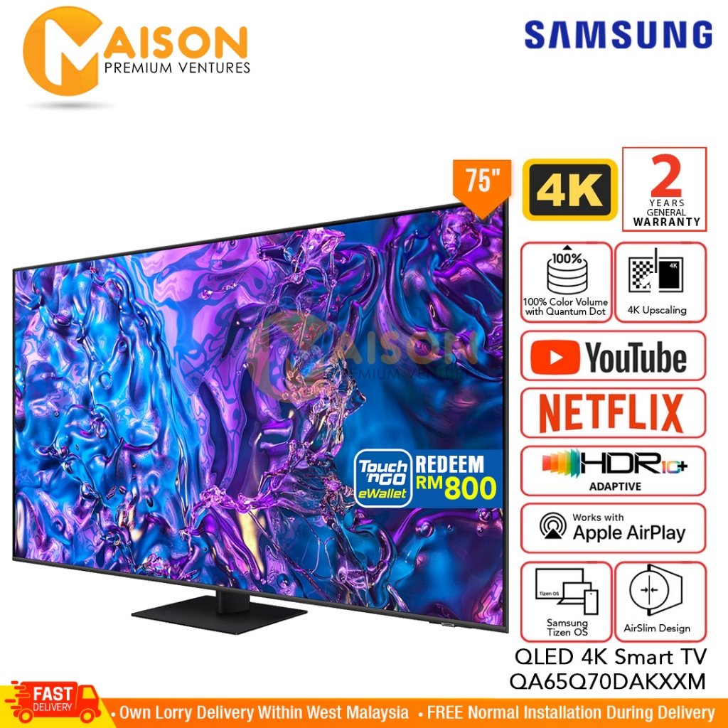Samsung 65" 75" 85" QLED Q70D 4K Smart TV | Shopee Malaysia