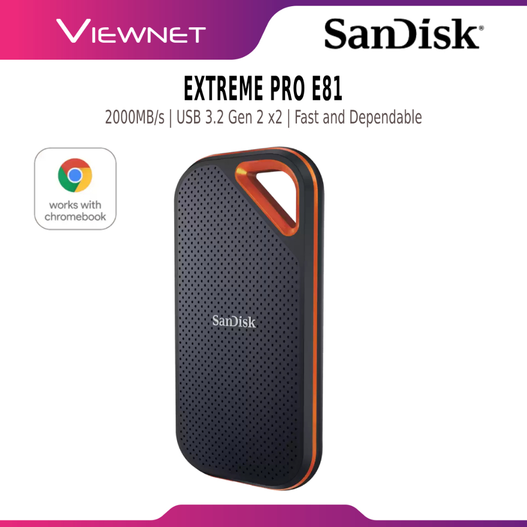 SANDISK EXTREME PRO E81 PORTABLE SSD 1TB/ 2TB / 4TB 2000MB/S | IP6S WATER & DUST RESISTANT ...