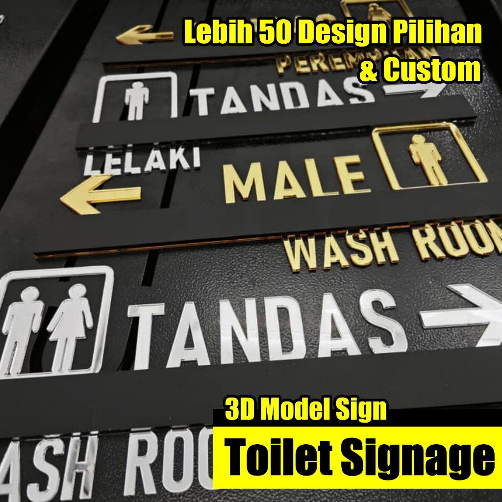 TOILET SIGNAGE TANDAS SIGNAGE KIRI KANAN / AS06 | Shopee Malaysia