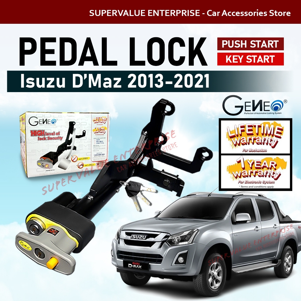 Isuzu D-MAX 13-21y KEYSTART / PUSHSTART GENEO Pedal Lock Double Lock ...