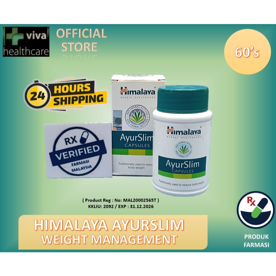HIMALAYA Ayurslim 60’s Lose Weight Naturally Kurus GARCINIA Herbal ...