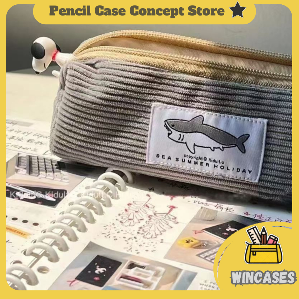 Shark Pencil Box INS Zipper Bekas Pensil Kotak Pensel Big Large ...