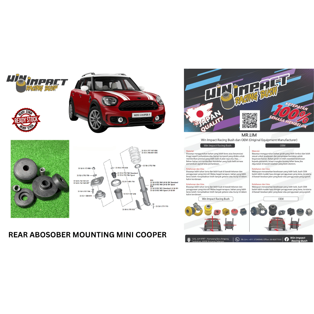 WIN IMPACT JAPAN PRODUCT 100% ORIGINAL PREMIUM MINI COOPER COOPER ...