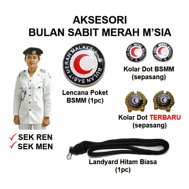 Aksesori BSMM | PBSM - BULAN SABIT MERAH MALAYSIA - Poket Pin | Kolar ...