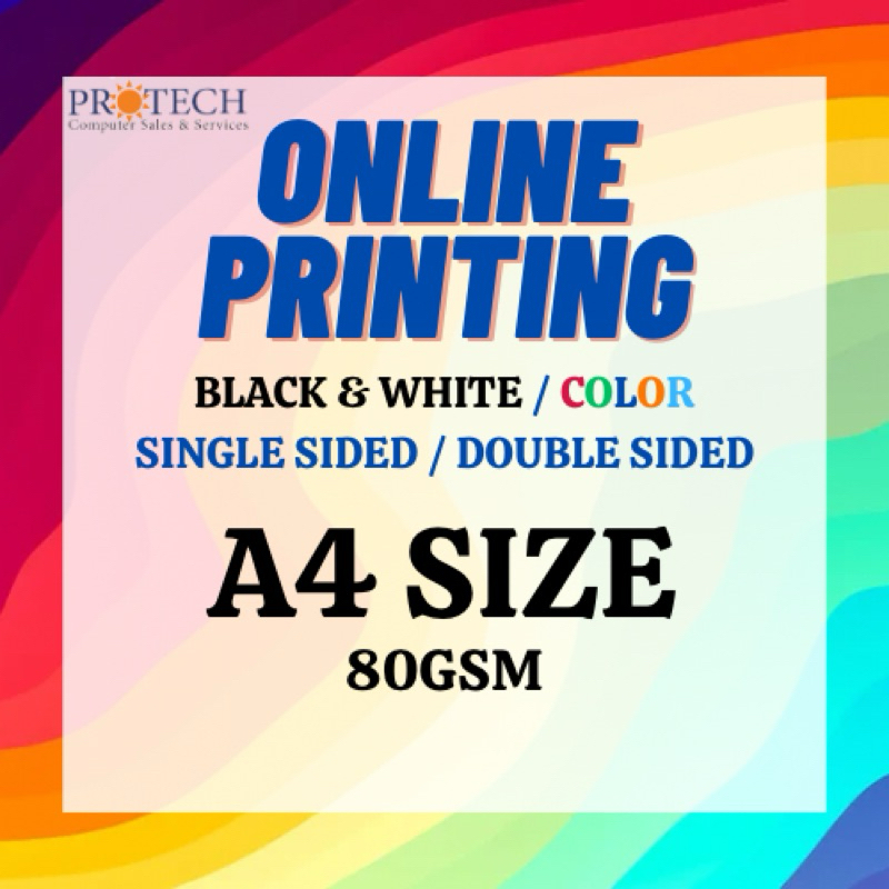 Printing Service A4 Black & White Color Single Sided Double Sided Paper ...