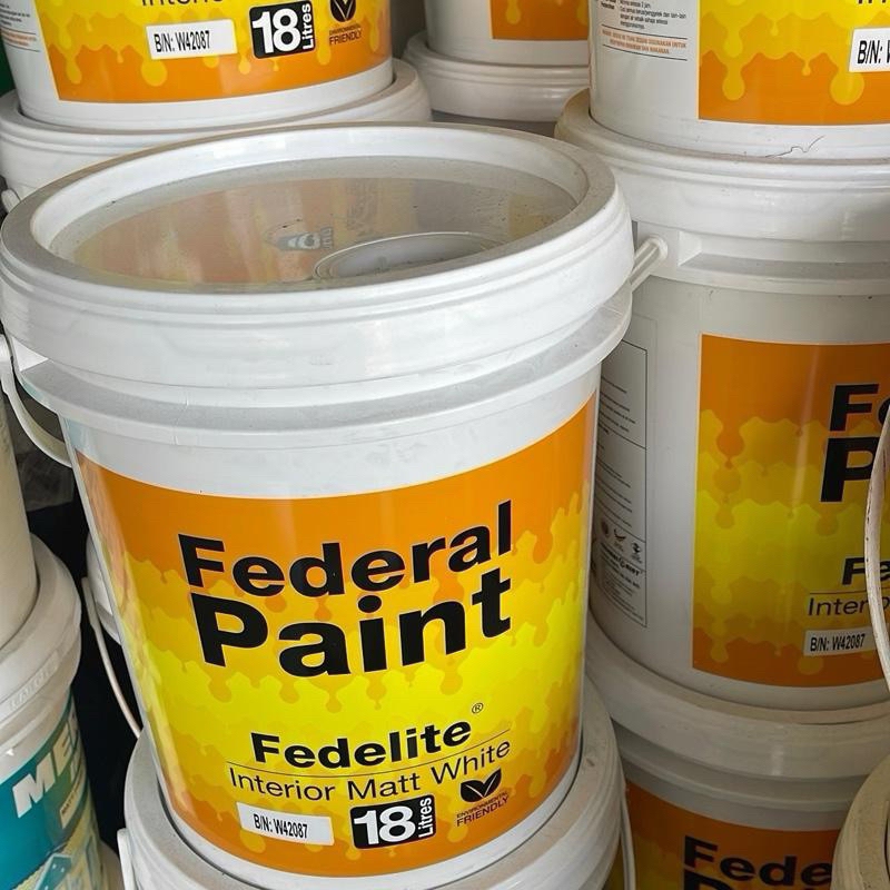 Federal Paint/ 18L Cat Kapur/ Cat Putih/ Undercoat/emulsion/ white ...