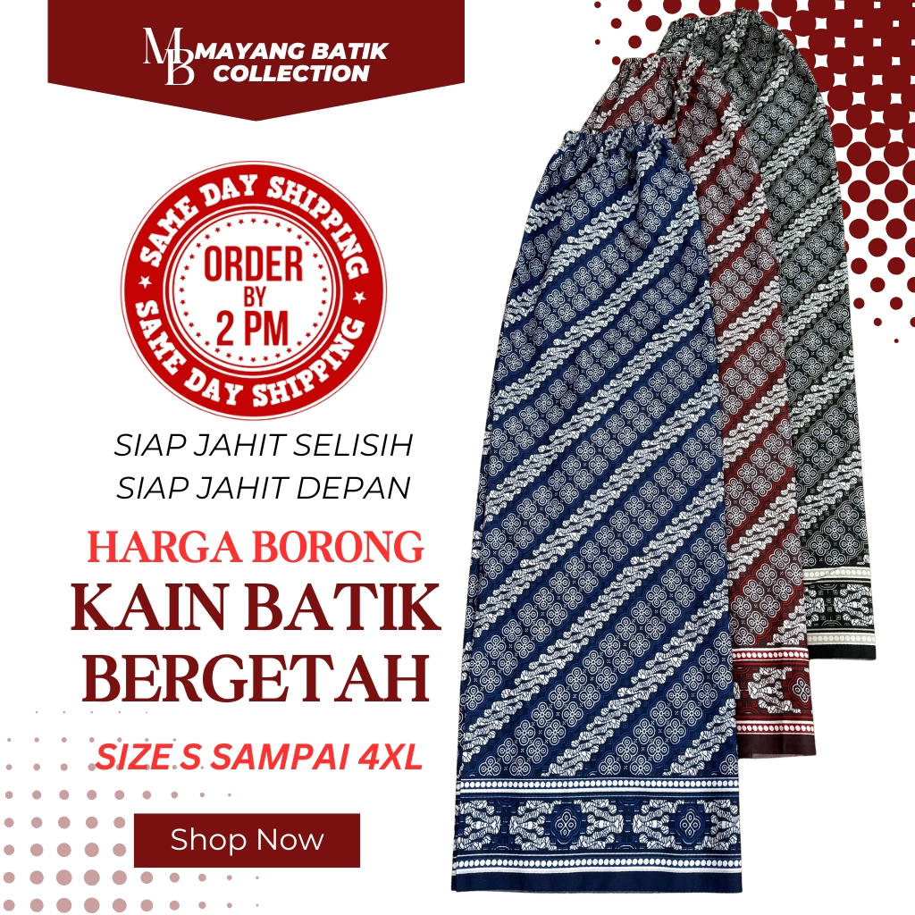 Kain Berpantang Bergetah / Kain Batik Instant / Confinement Sarong ...