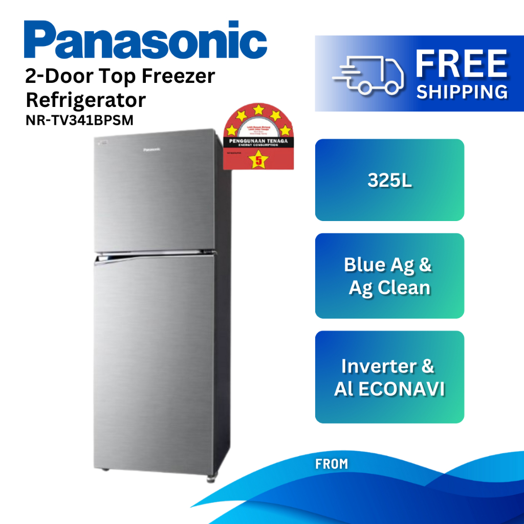[𝐅𝐑𝐄𝐄 𝐃𝐄𝐋𝐈𝐕𝐄𝐑𝐘] PANASONIC NR-TV341 325L Inverter Energy Saving 2-Door ...