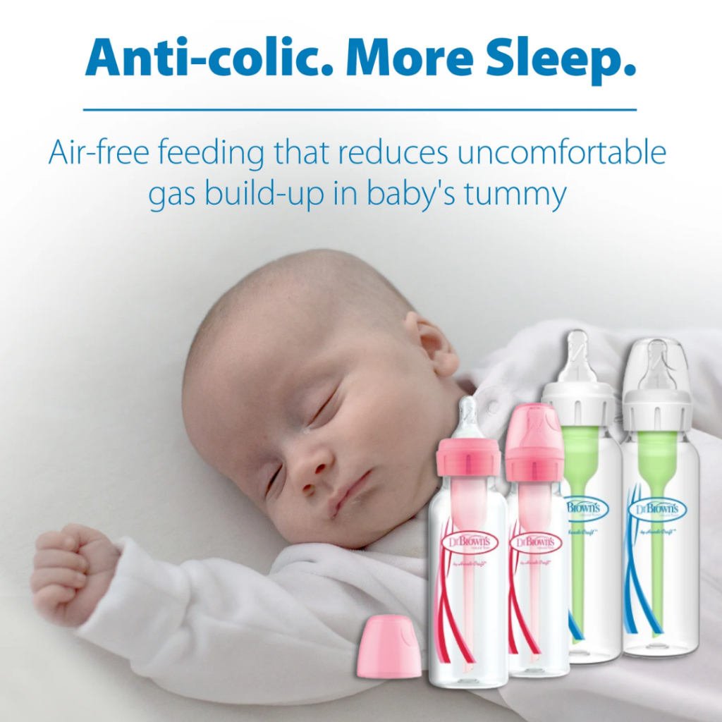 Dr. Brown’s Natural Flow Anti-Colic Options+ Narrow Baby Bottle 80z ...