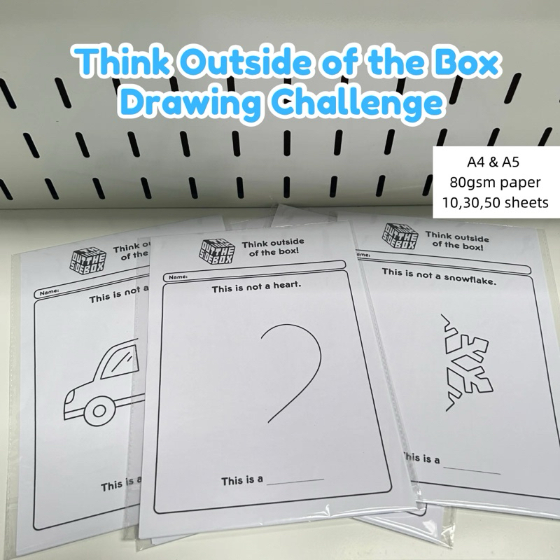 Think Outside the Box Drawing | Colouring paper |Aktiviti Kelas Ganti ...