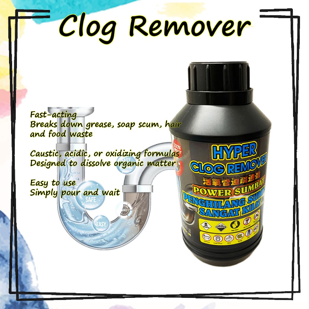 Power Dissolver Super Clog Remover Liquid & Powder Toilet Sink Drain ...