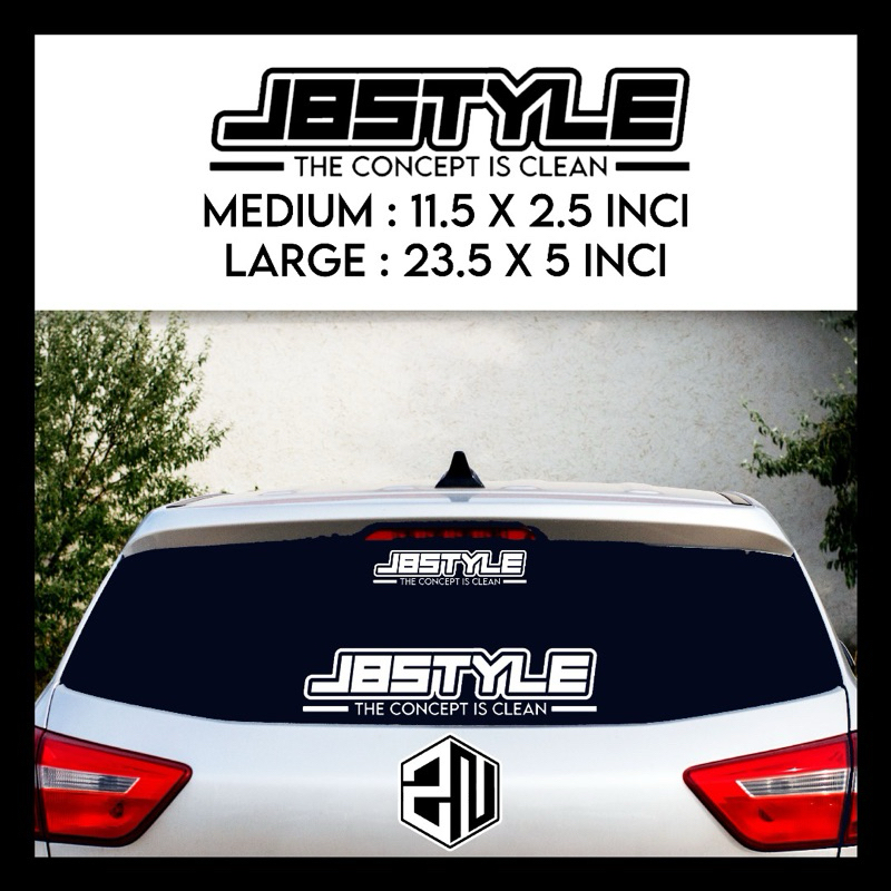 Sticker Kereta JB Style 12 / 24 Inci (Boleh Tukar Daerah Sendiri ...