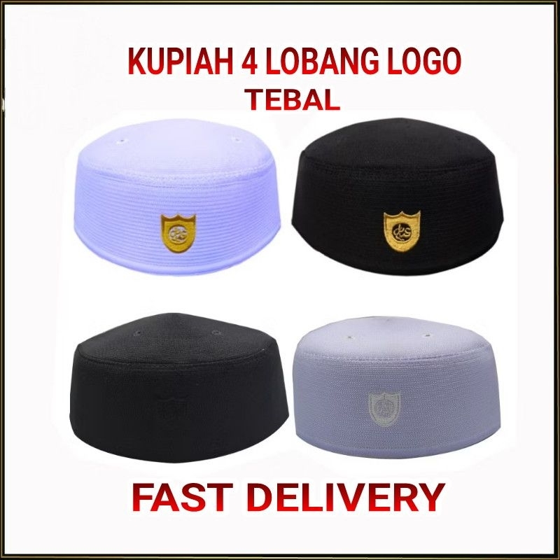 NEW ARRIVAL KOPIAH 4 LUBANG LOGO TEBAL HAJI/KOPIAH CIKGU/KOPIAH SEKOLAH ...