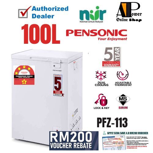Pensonic 100L/200L Chest Freezer PFZ-113/PFZ-203 | Shopee Malaysia