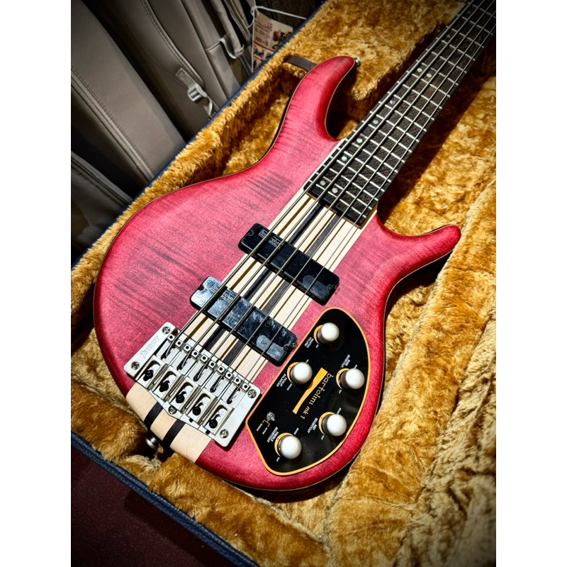 Cort A5 Plus FMMH 5-String Bass Guitar Rosewood Fretboard With Bag - Open Pore Black Cherry ...