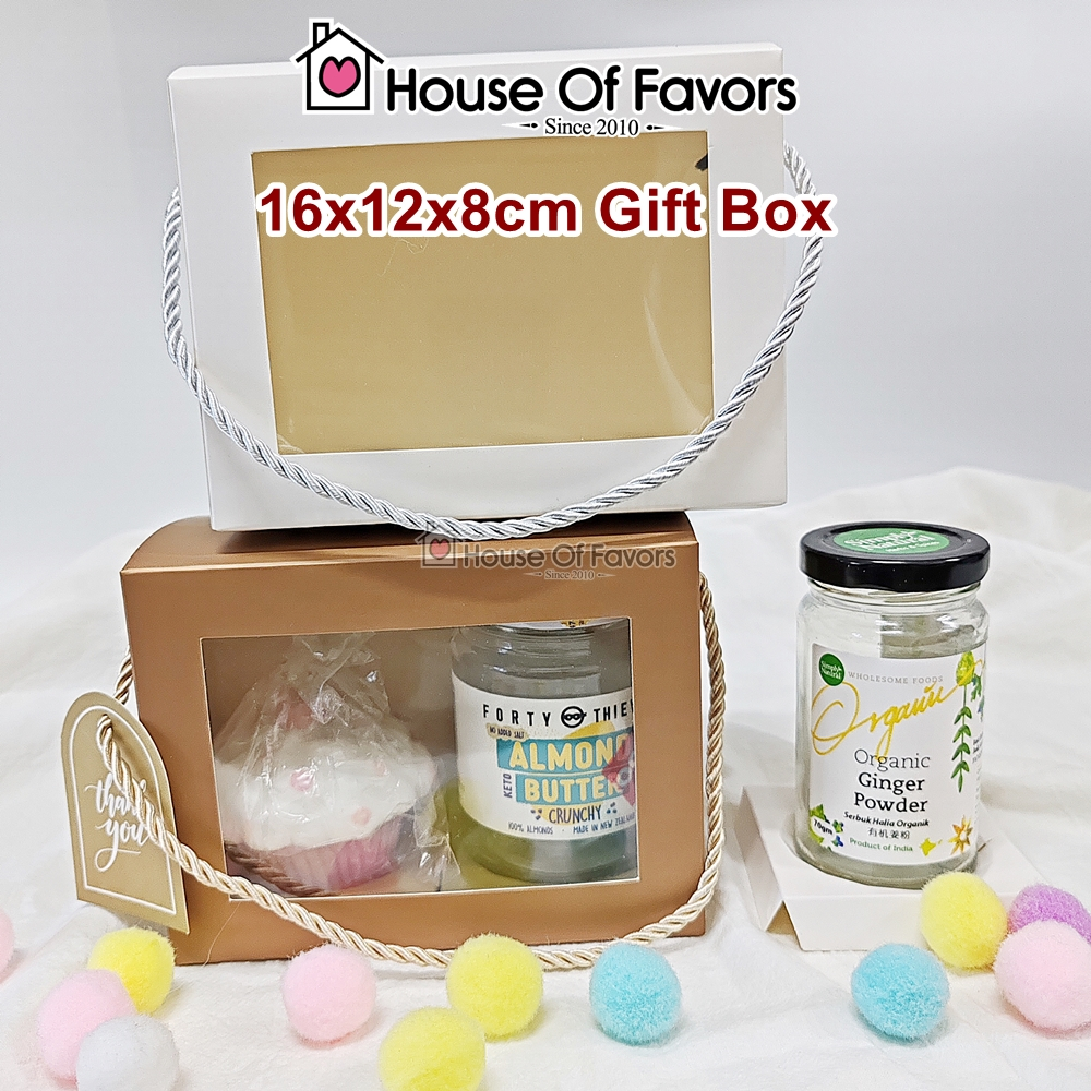 25pcs 16x12x8cm Gift Box With String & Window Kotak Balang Biskut ...