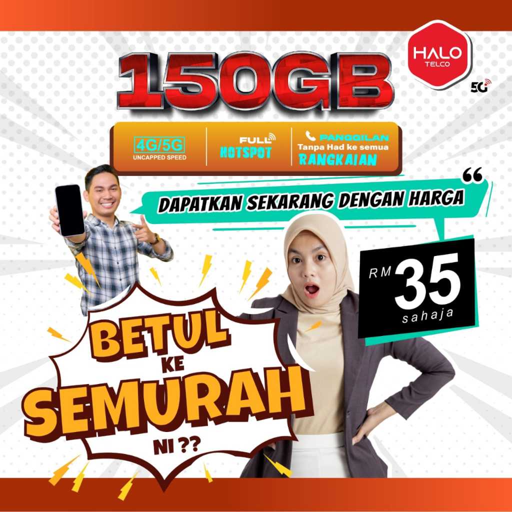𝗦𝗜𝗠𝗞𝗔𝗗 𝗛𝗔𝗟𝗢 𝗧𝗘𝗟𝗖𝗢 𝗧𝗨𝗡𝗘 𝗧𝗔𝗟𝗞 - PREPAID RM35/BULAN - 4G/5G LINE CELCOM ...