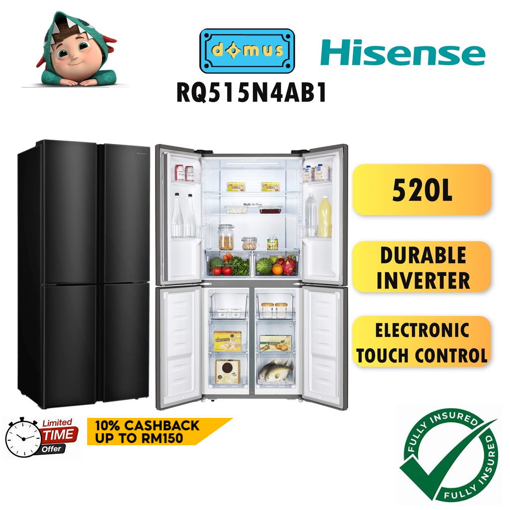 Midea Refrigerator 4 Door Inverter 507L Fridge 4 Doors Peti Ais 4 Pintu Inverter Murah ...