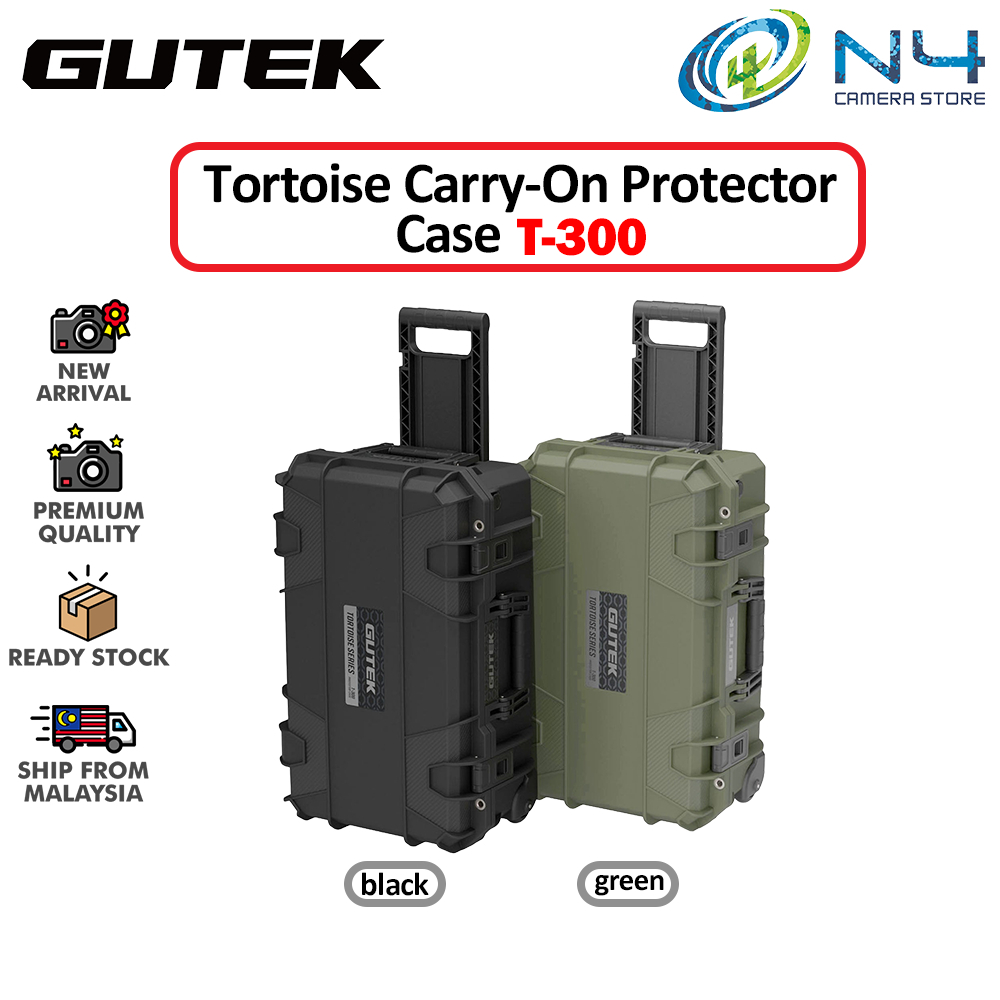 Gutek Tortoise T-300 Carry-On Protector Case (Black/ OD Green) T300 ...