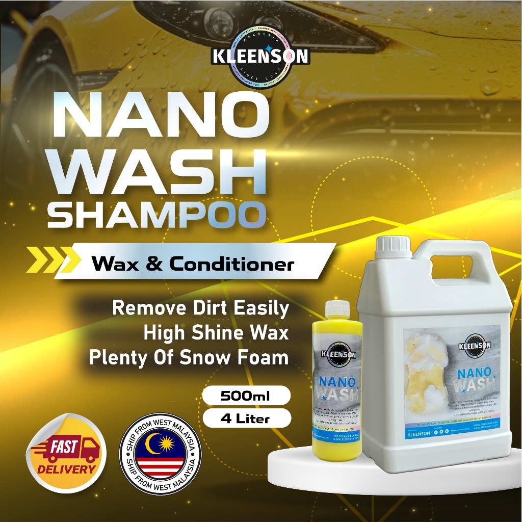 【Kleenson】GS Nano Wash Shampoo 4L| Car Shampoo | Car Wash Shampoo ...
