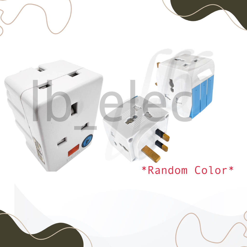 3 Way Multi Adaptor 13A 3000 Watts with ON/OFF Switch Original/3 Way ...