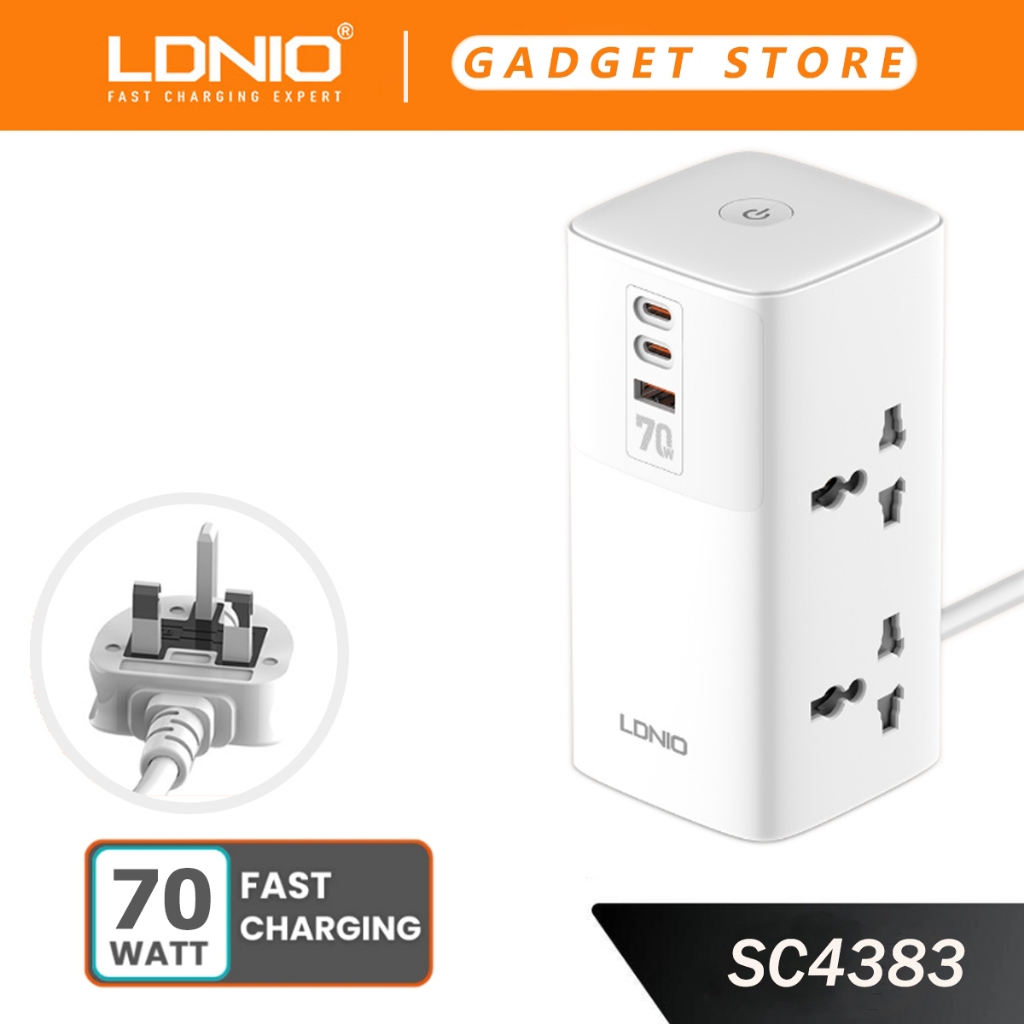 Ldnio 70W Desktop Power Strips Universal Adapter Extension Socket 2 ...
